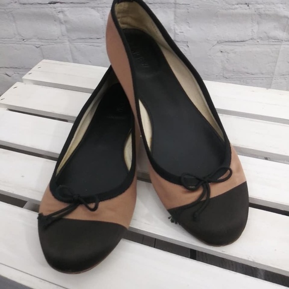 J. Crew | Shoes | J Crew Natalia Satin Ballet Flat 75 Italy Cap Toe ...